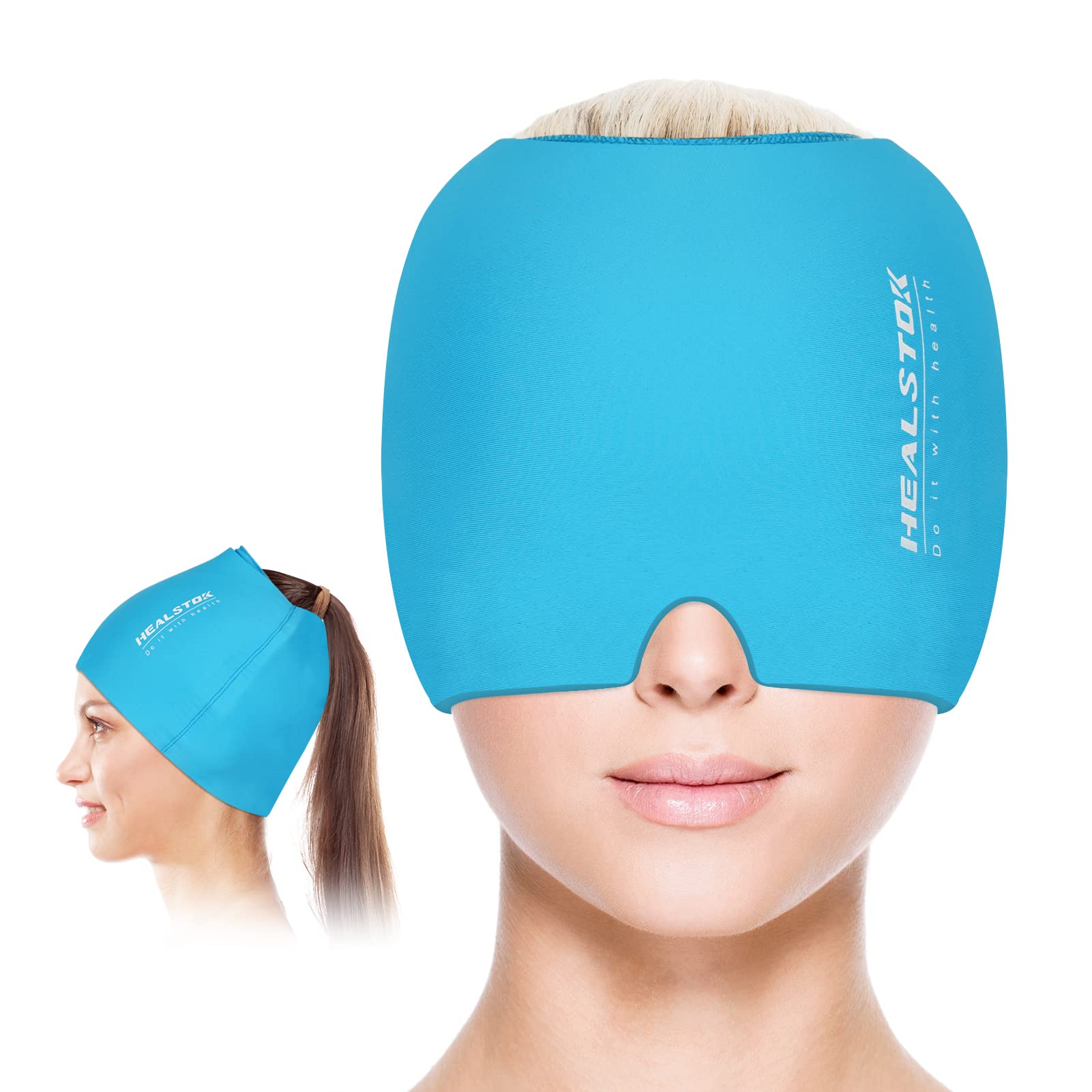 Amazon.com: HEALSTOK Head Ice Hat, Ice Cap for Head, Ice Head Wrap ...