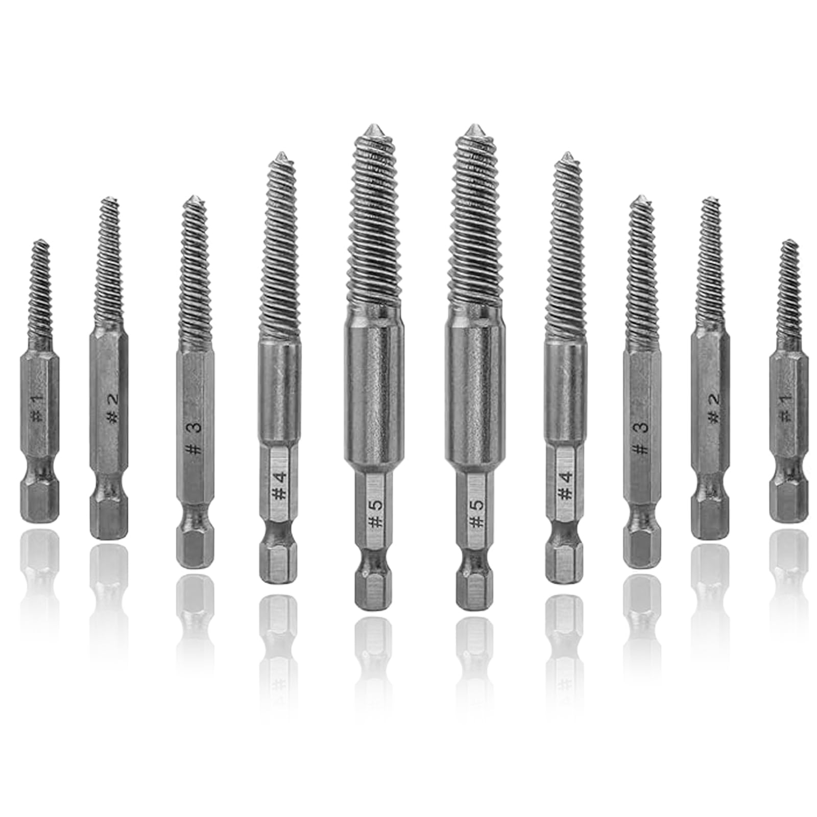 Hugworn 10-Piece Breakaway Screw Removal Kit, Breakaway Screw Extractor ...