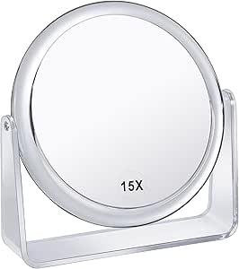 MKUMIR 15X Magnifying Makeup Mirror for Desk Double Sided 1X/15X Desk ...
