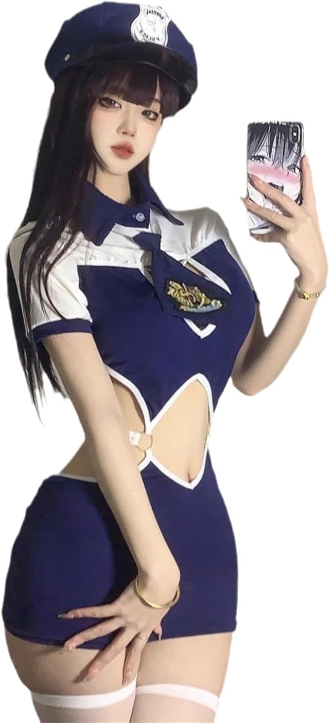 Amazon.co.jp: [SEXYTINE] ポリス コスプレ セクシー 3点セット コスチューム 衣装 パーティー 仮装 大胆 ミニスカ 警察 婦警 婦人警官 制服 cosplay ...