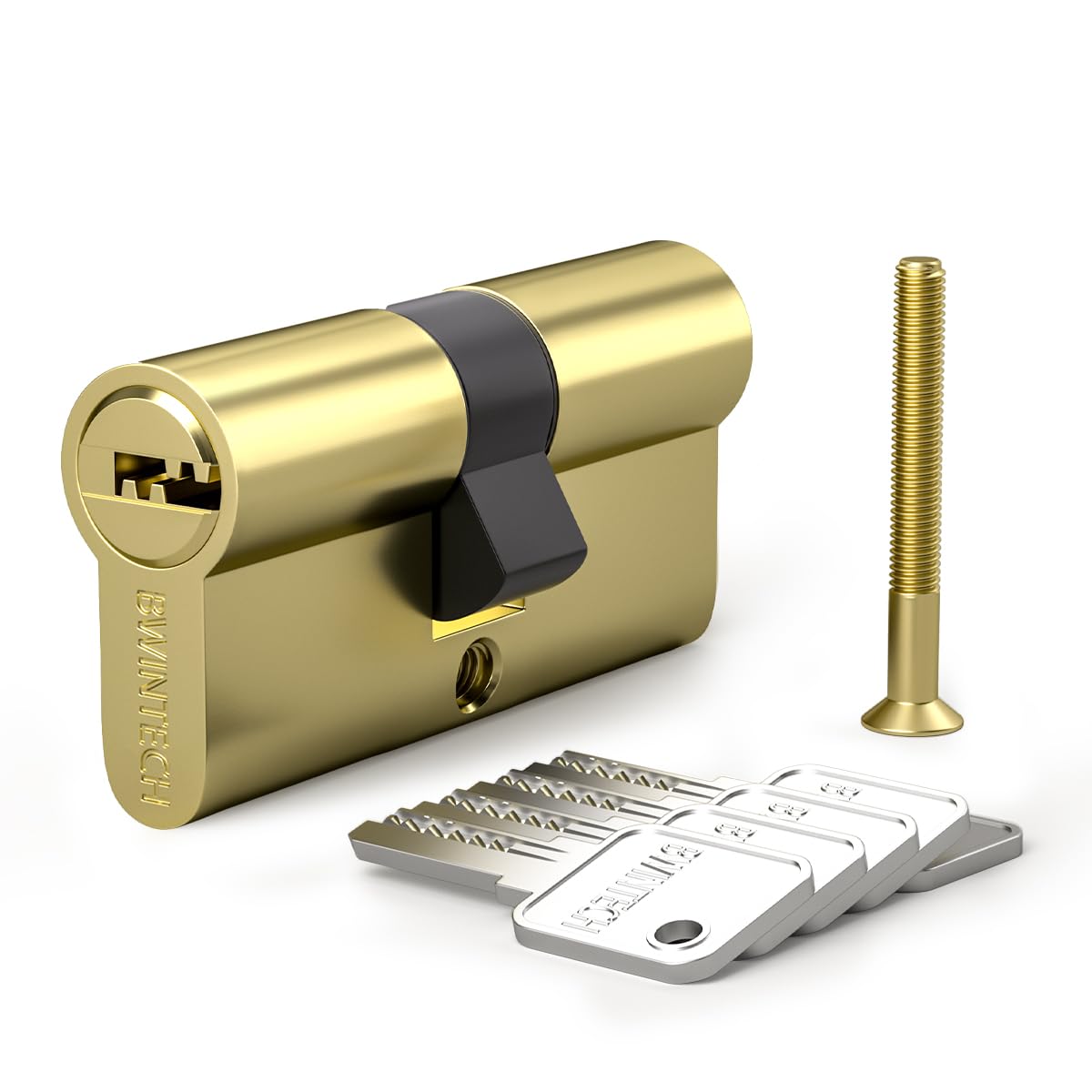 Bwintech FY04 1 x 45/50 mm Euro brass cylinder, 95 mm key/key cylinder ...
