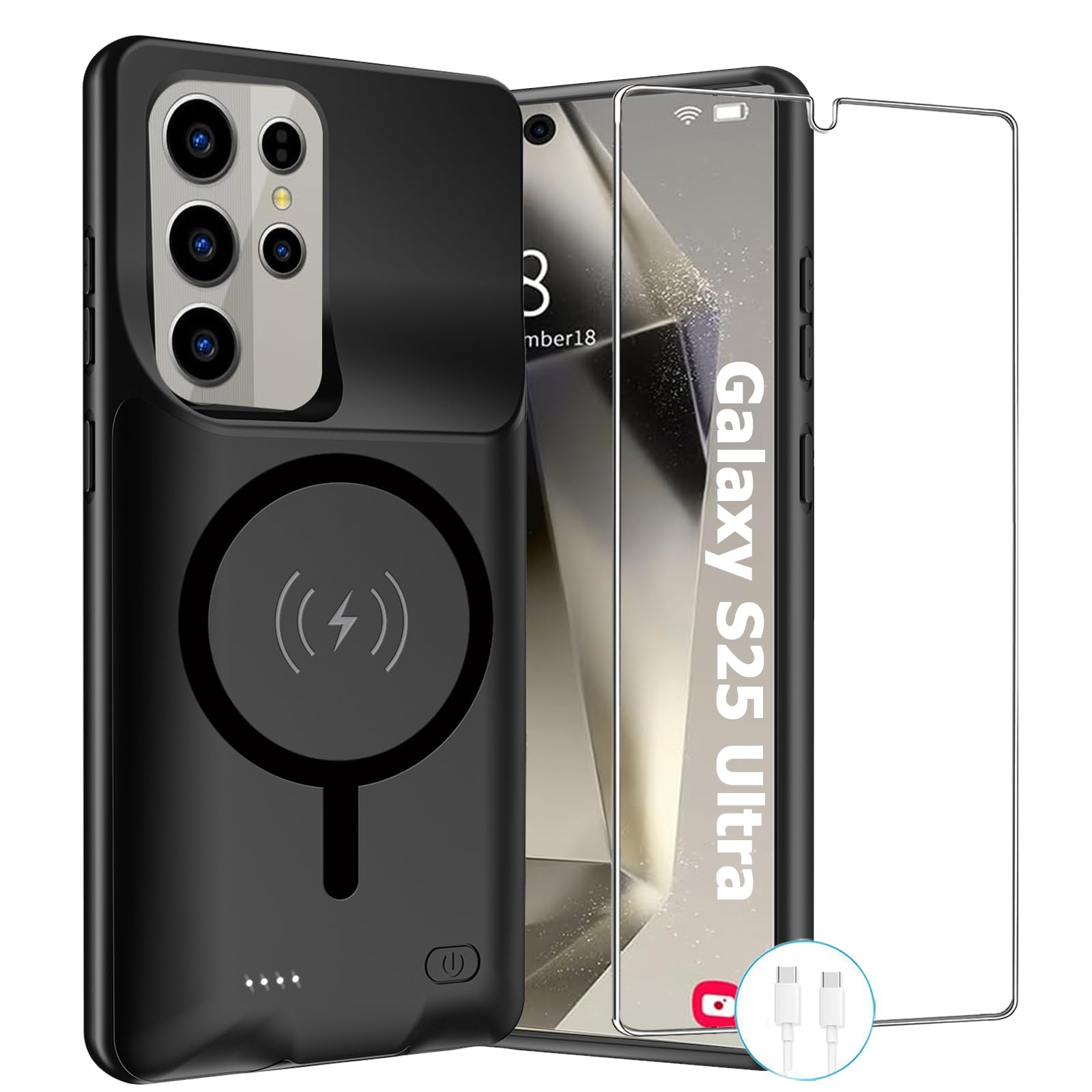 Amazon.com: Wireless Charging Case for Galaxy S25 Ultra , Upgraded ...