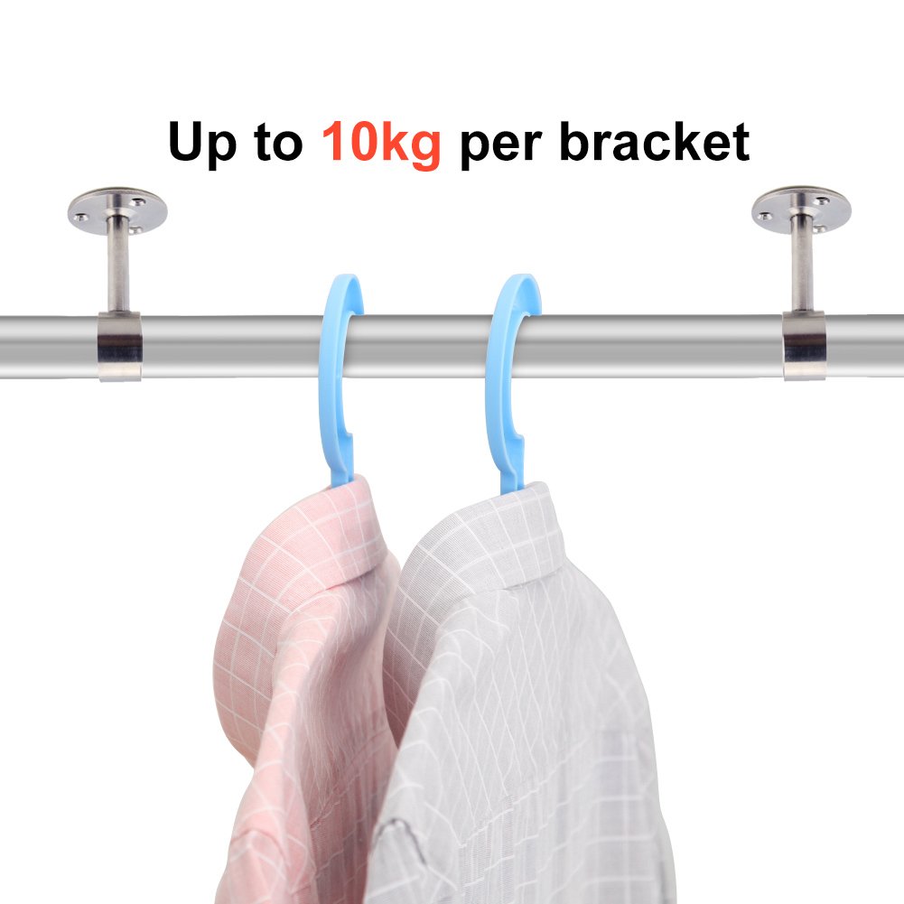 BUZIFU 2Pcs Curtain Rod Ceiling-Mount Bracket Stainless Steel Wardrobe ...