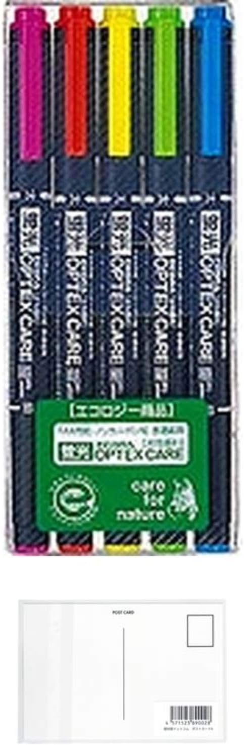 Amazon | ゼブラ 蛍光オプテックス･ケア 5色セット WKCR1-5C 2個セット + 画材屋ドットコム ポストカードA | ポストカード・絵柄付はがき | 文房具・オフィス用品