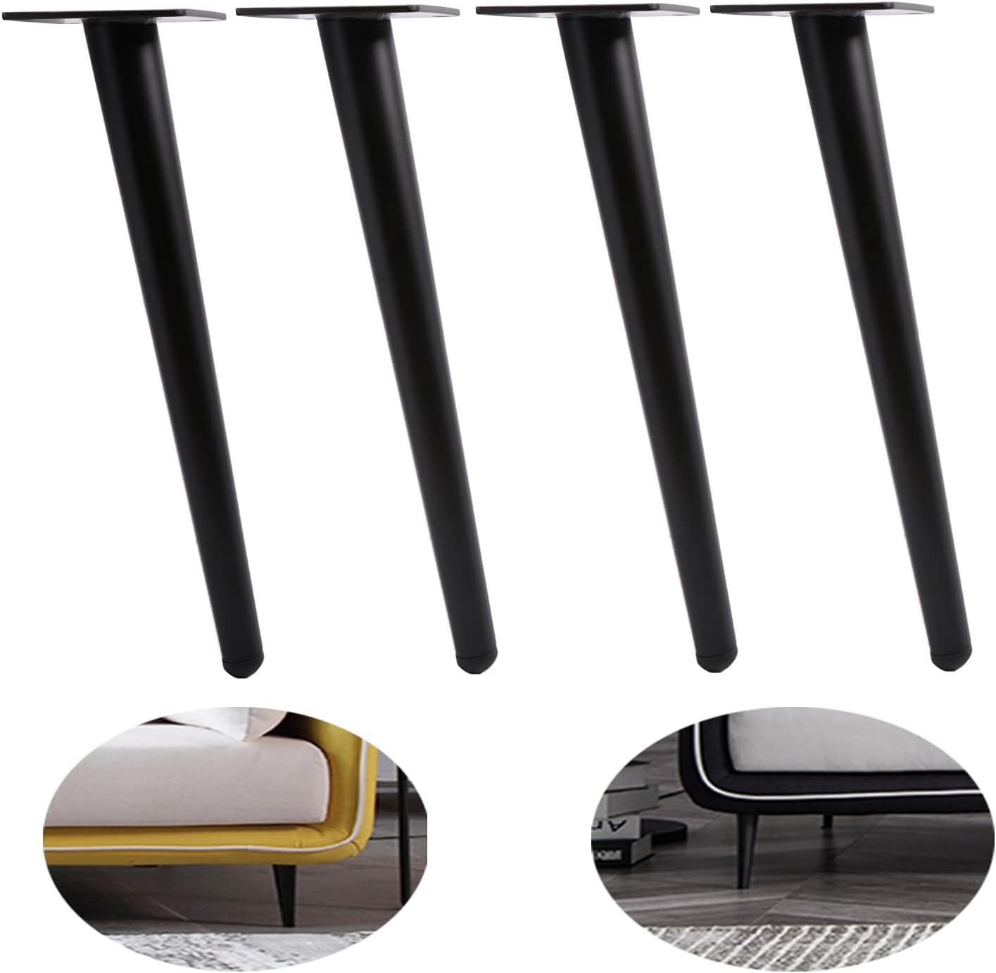 ALXEH Oblique Furniture Leg 28 Inch, Slant Tapered Metal Coffee Table ...