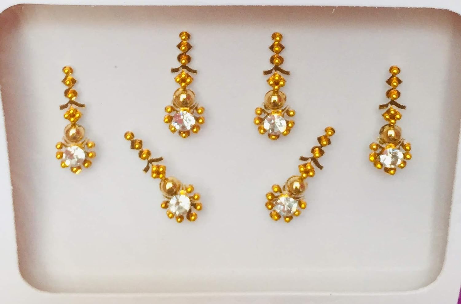 BB112 Gold Bindi Crystal Stone Bindi Tattoo Forehead Sticker Wedding ...