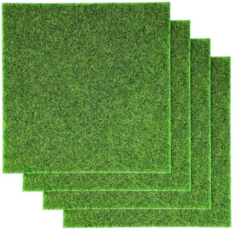 4 Stück 15x15cm Miniatur Rasen Mini Kunstrasen Zum Basteln Teppich Deko ...