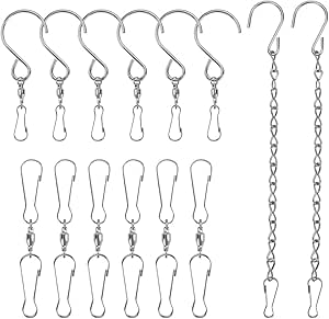 Amazon.com: FHUIEWRY 12 Pcs Wind Spinner Swivel 360 Degree Hooks Clips ...