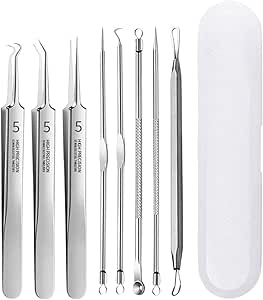 Amazon.com: Professional Stainless Steel Blackhead Removal Tool Kit, 8 ...