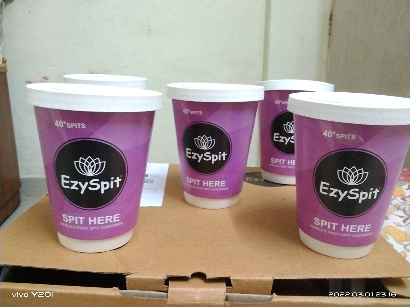 EzySpit Spit Safe Disposable Spittoon Cup Container_ Set of 10_Sputum ...