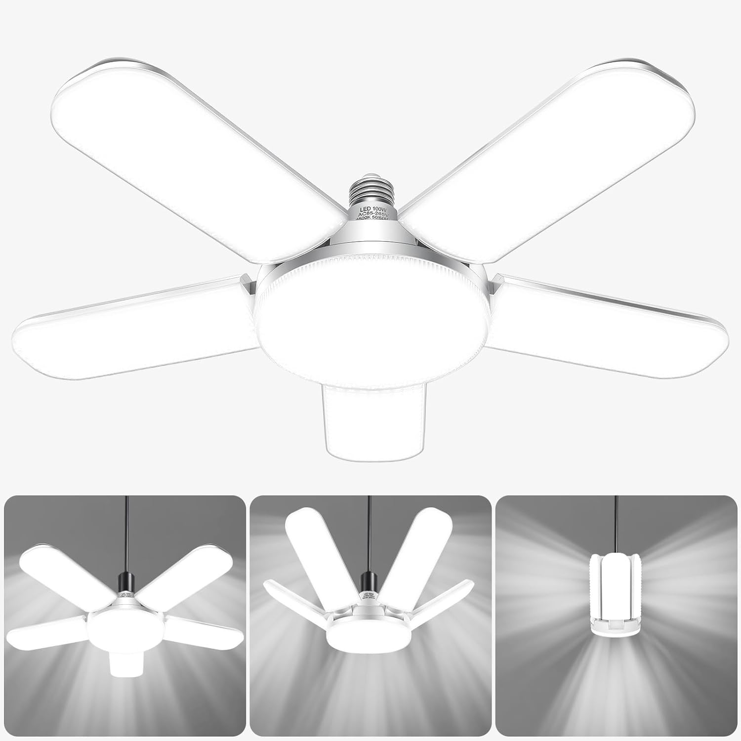 Kofarrten LED Garage Lights, Super Bright & Large 10000 LM Garage Light ...