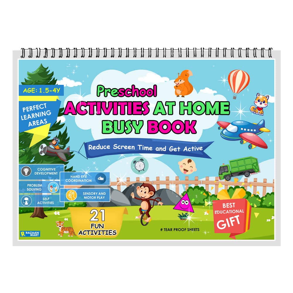 Buy Preschool Activities at Home Busy Book – 21 in 1 Activity Busy Book ...