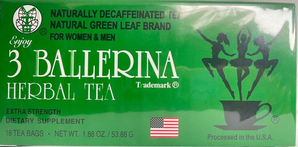 Amazon.com : 3 Ballerina Tea Extra Strength 18 Tea Bags, drink, 36 ...