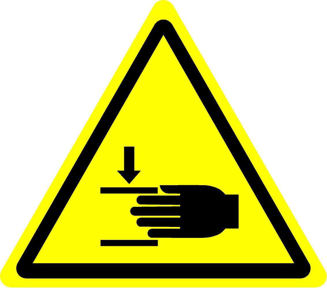 ISO Safety Label Sign - International Warning Crushing of hands Symbol ...
