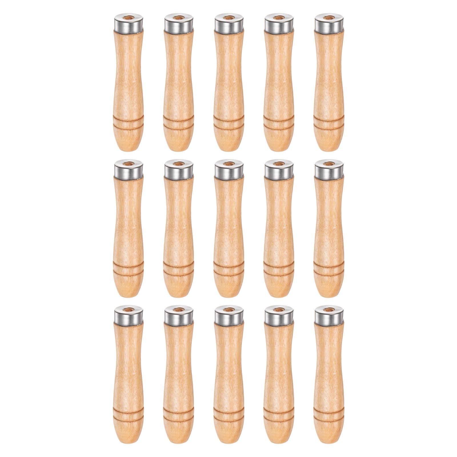 sourcing map 15pcs Wooden File Handle 4.33 Inch Round Hole Ergonomic ...