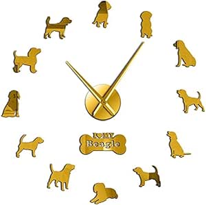 Amazon.com: Wall Clock Marshall Beagle Portrait Oversized 3D DIY Wall ...