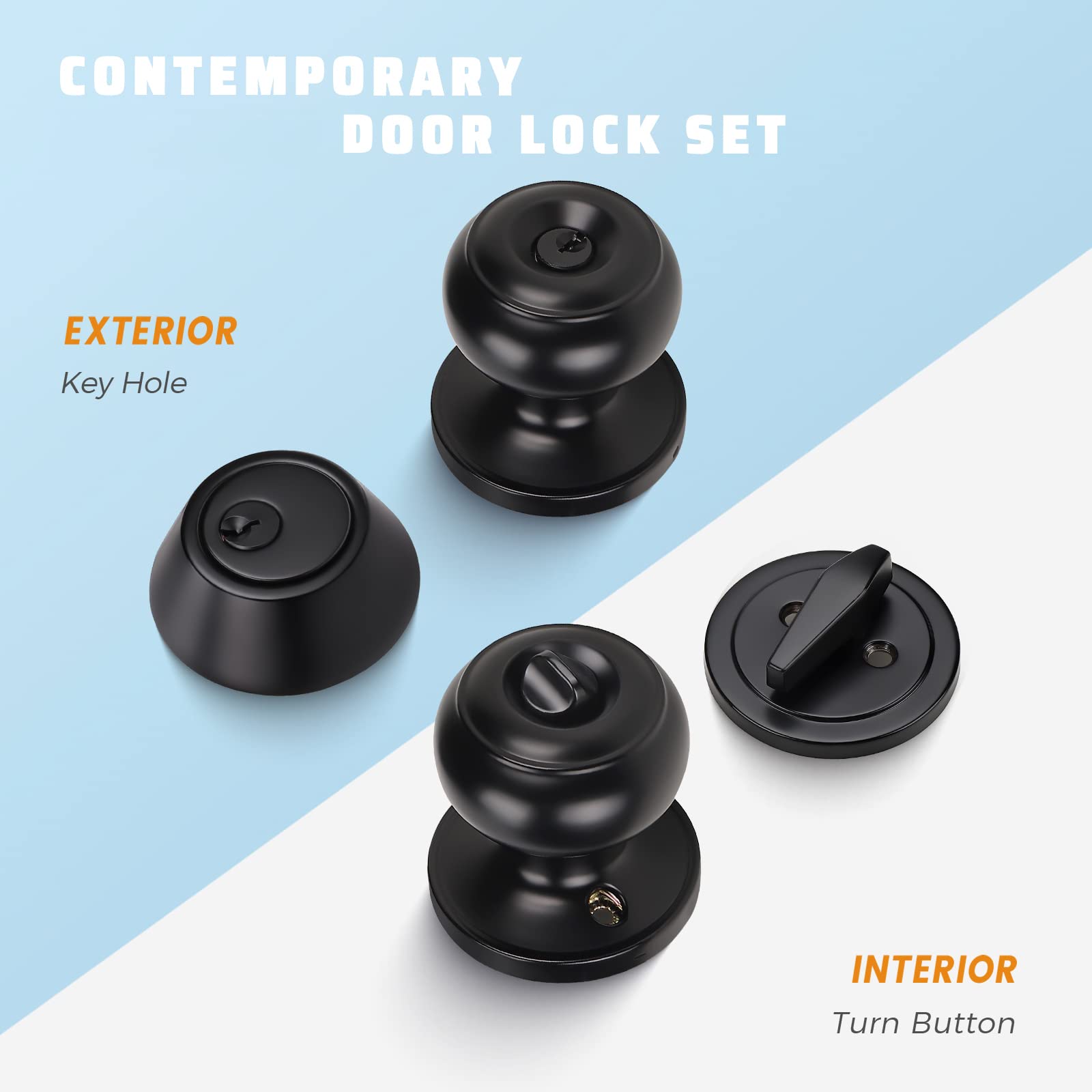 Snapklik.com : KNOBWELL 2 Pack All Keyed Same Entry Door Knob And Single Cylinder Deadbolt Combo ...