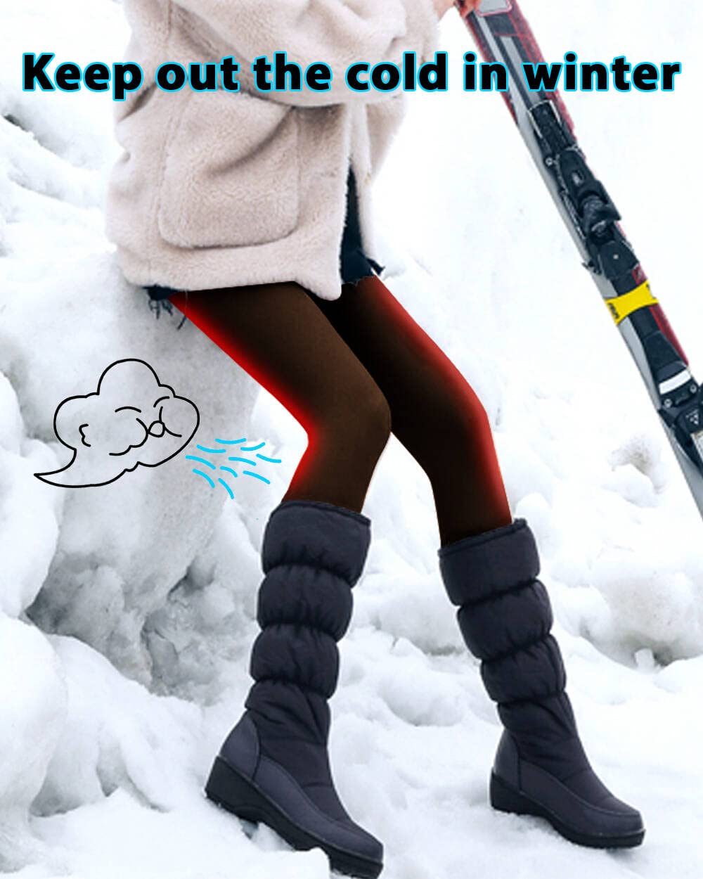 Snapklik.com : Women Fleece Lined Tights Fake Translucent Pantyhose ...