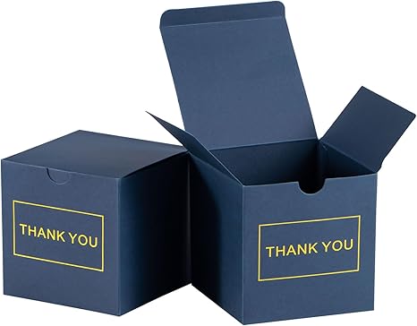 Amazon.com: NIGNYA Small Gift Boxes 50 Pack 4x4x4 inches Thank Navy ...