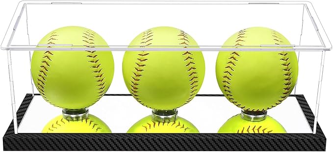 Amazon.com: Softball Display Case for 3 Pack in one, Arcylic Softball ...