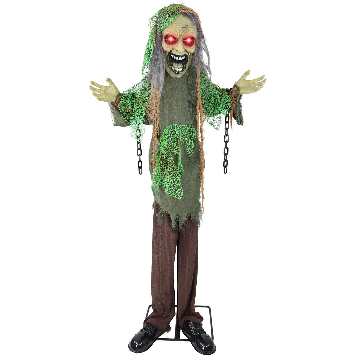 Amazon.com: Haunted Hill Farm Lifesize Animatronic Scary Zombie with ...