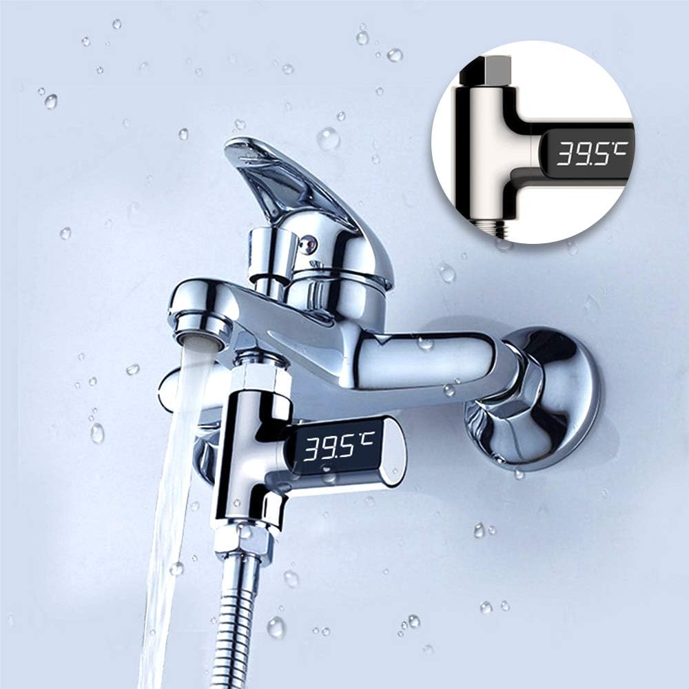 LED Digital Water Shower Thermometer, Woolala Water Powered Smart ...