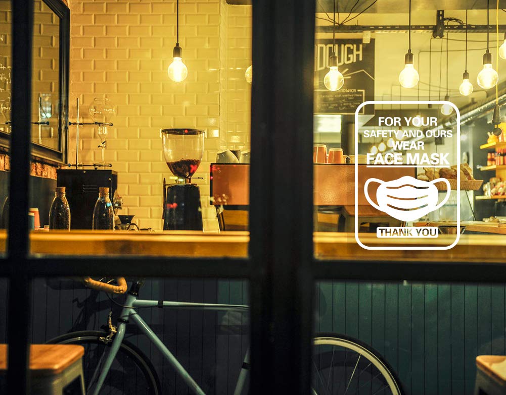 Buy WaaHome Wear Face Mask Window Sticker Decal Keep 6 Feet Social ...