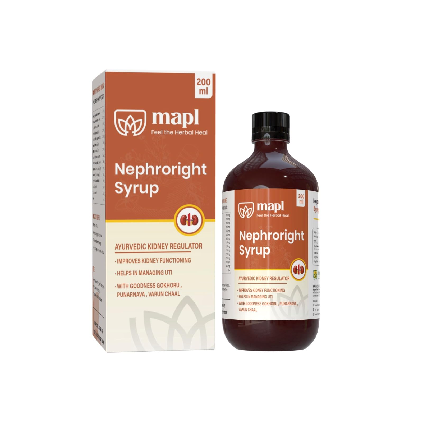 Buy MAPL Nephroright UT Regulator Ayurvedic Syrup (200ml) for Man and ...
