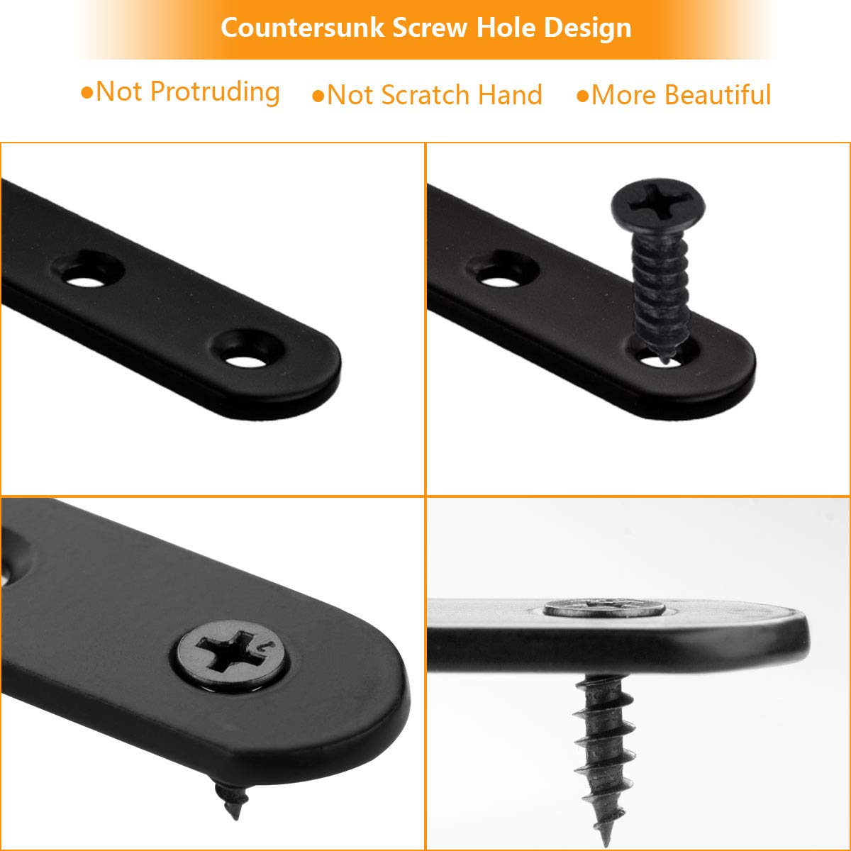 Snapklik.com : 30 PCS Black Straight Braces, Cast Iron 100MM X 20MM X ...