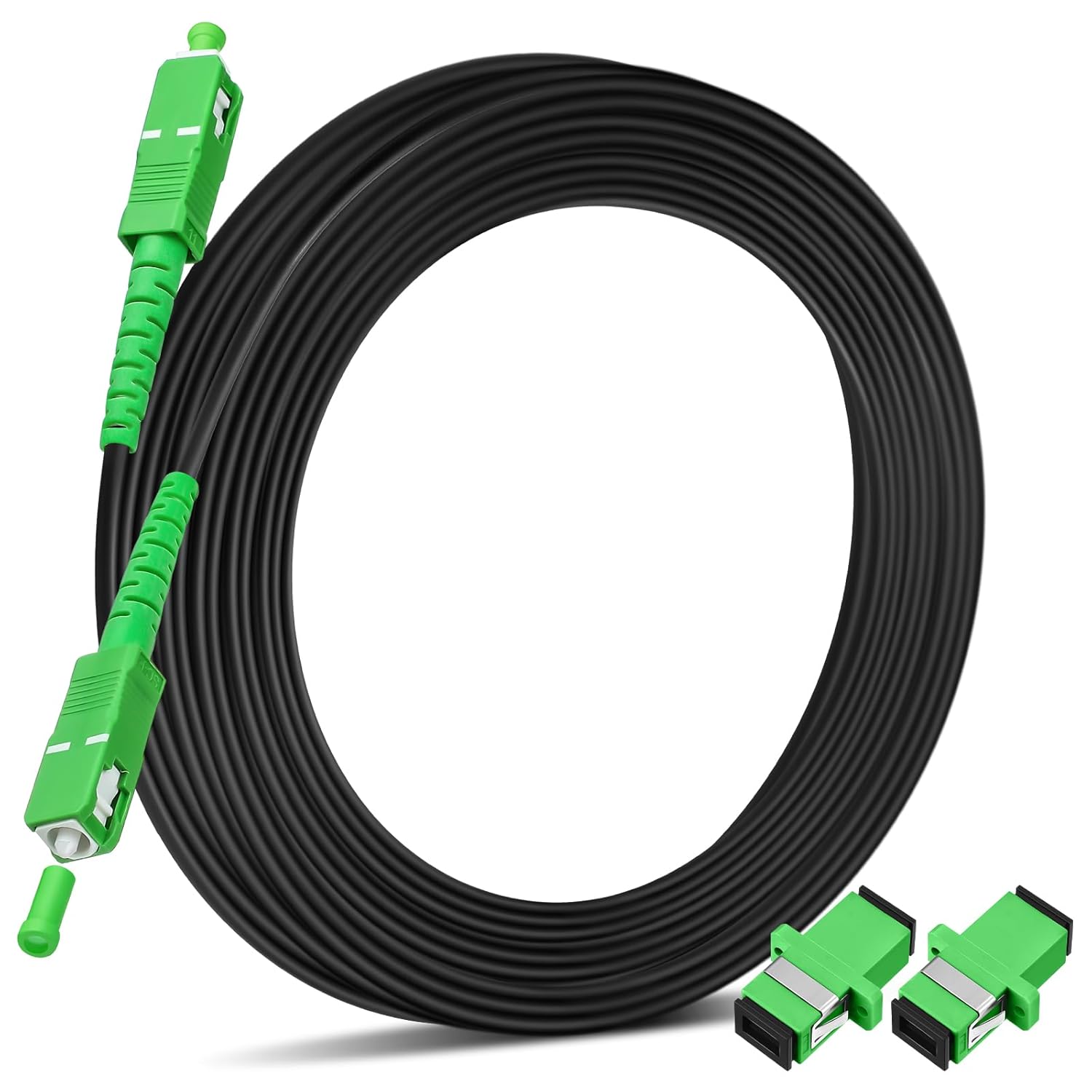 Amazon.com: Tellegloww 100ft/30m SC/APC Fiber Optic Internet Cable OS2 ...