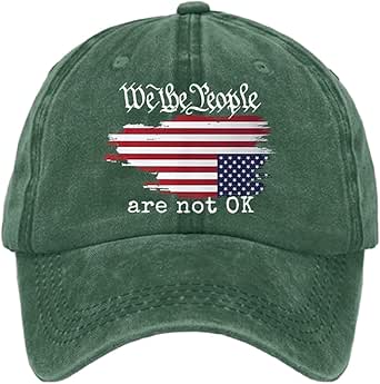 Amazon.com: Retro We The People are Not Ok Print Baseball Cap American ...
