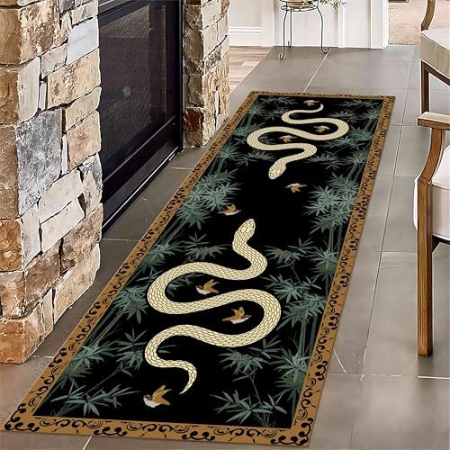 Amazon.com: Snakes and Birds Area Rugs, 2x10ft, Goth Snakes Bohemian ...