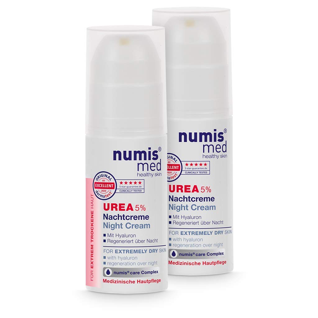 numis med Nachtcreme mit 5% Urea - 2x Hautberuhigende Gesichtspflege ...