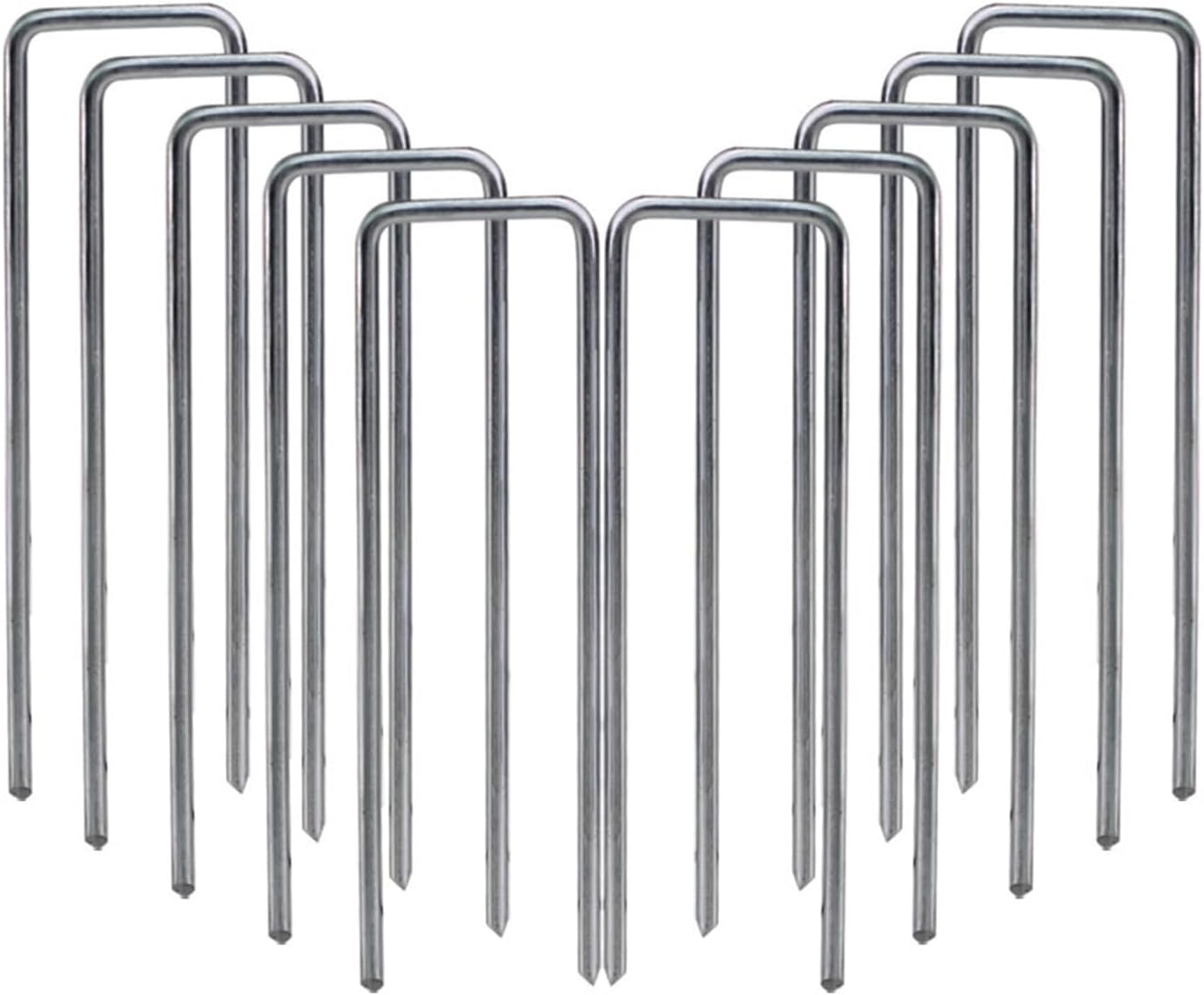 10pcs U-Shaped Landscape Staples Galvanized Garden Stakes Pins Weed ...