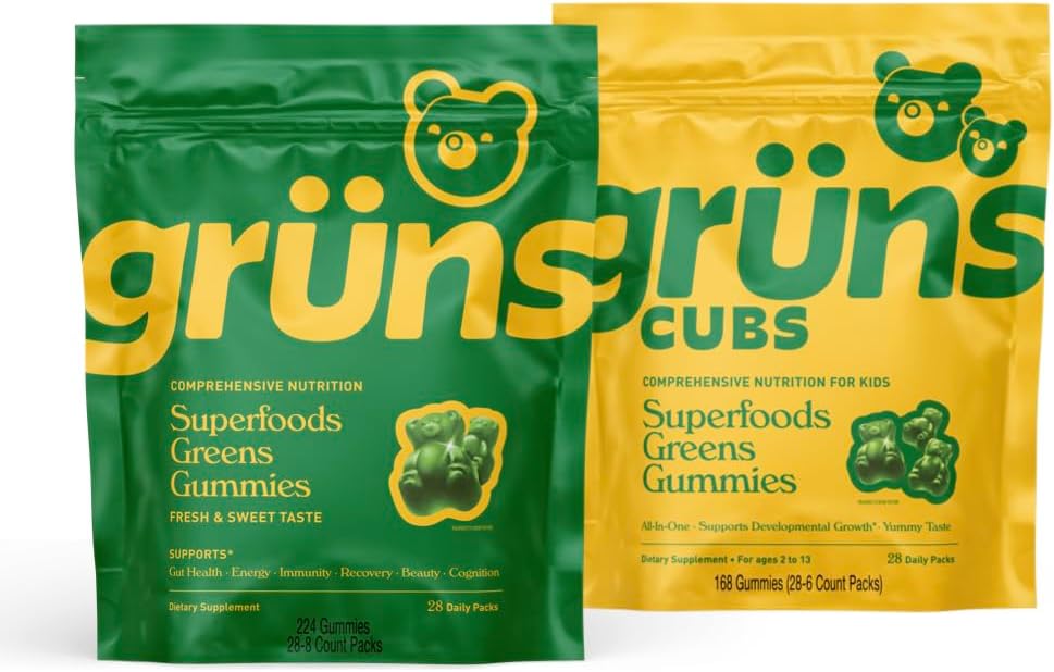Amazon.com: Gruns Adult + Kids Superfood Green Bundle, Nutritional ...