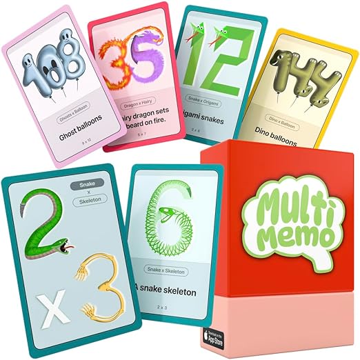Amazon.com: MULTI-MEMO Multiplication Tables Flash Cards – Fun & Easy ...