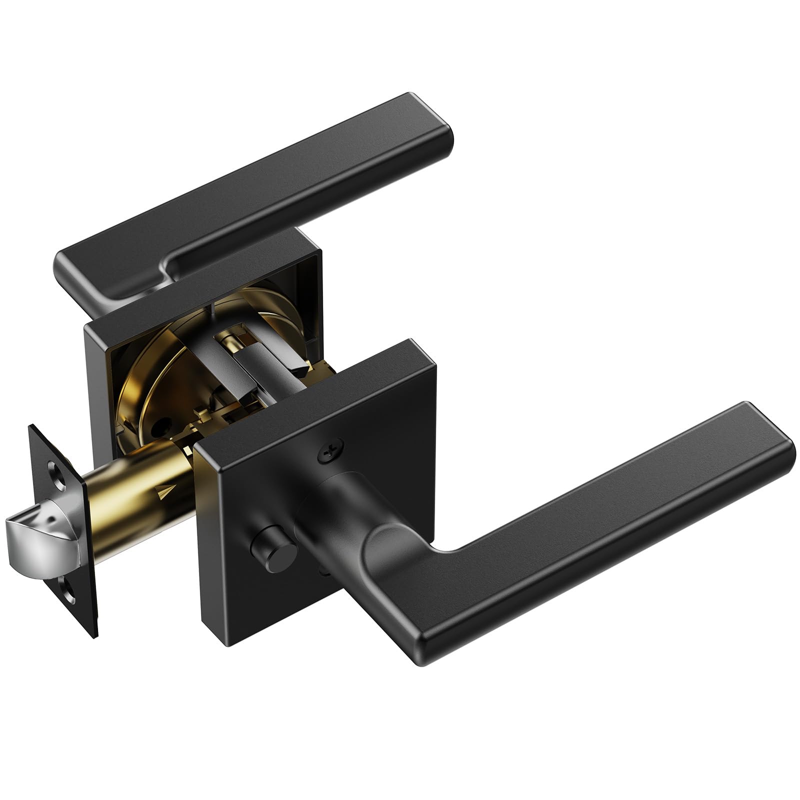 VEVOR Privacy Door Handle, 1-Pack Matte Black Interior Door Lever, Left ...