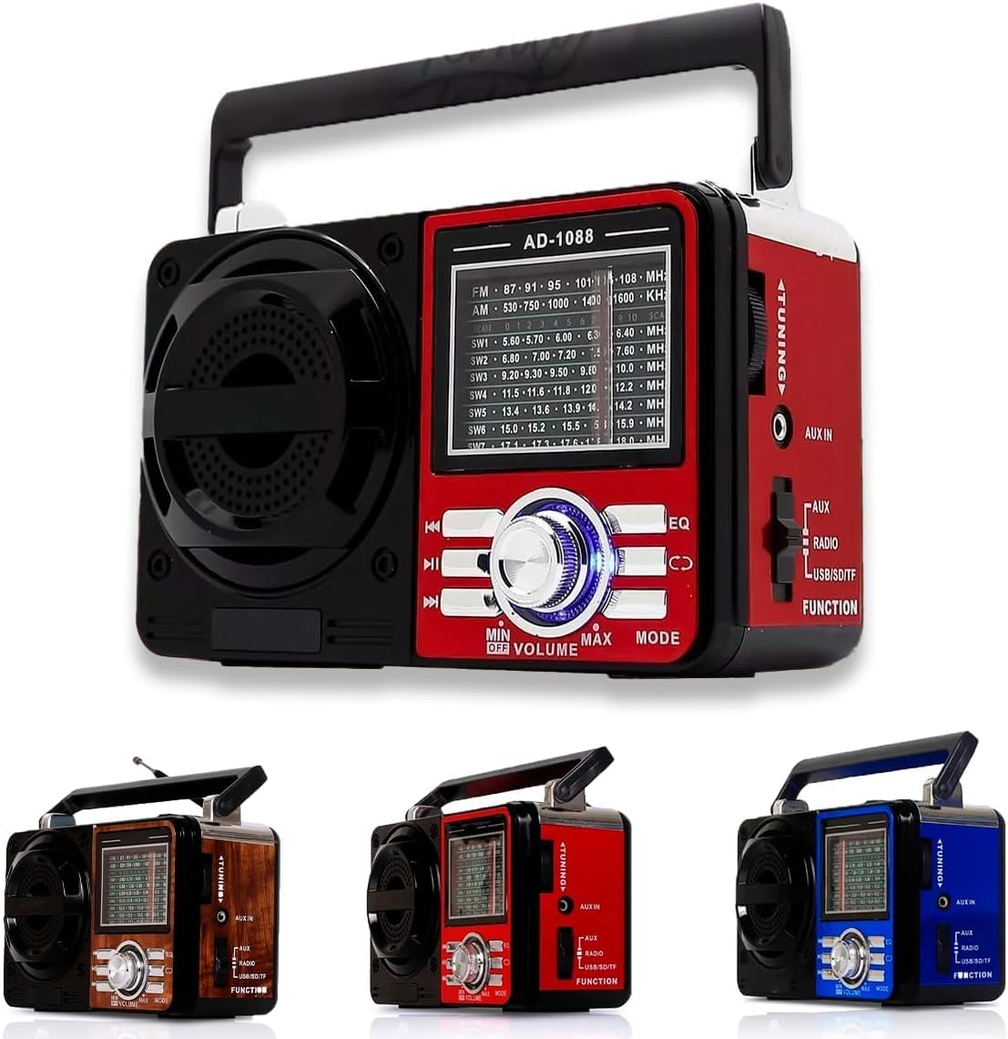 Rádio Portátil Fm/Am Bluetooth Usb Bivolt E Pilha - Caixa De Som 110V ...