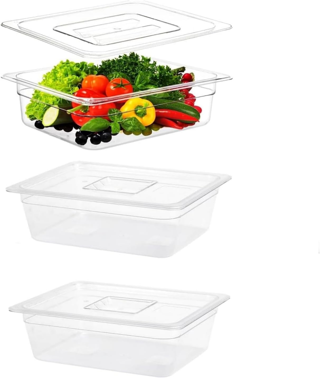 Amazon.com: Geetery 12 Pack 1/6 Size 6'' Deep Polycarbonate Food Pan ...