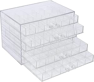 Amazon.com: Ghankopd Plastic Organizer Box,120 Grids Transparent Nail ...