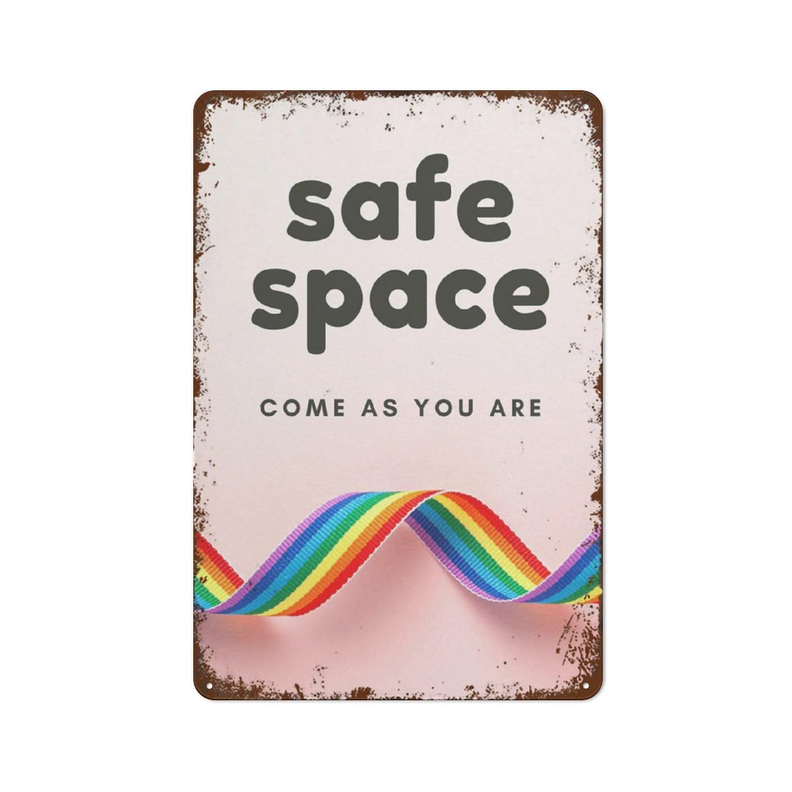 Amazon.com: Safe Space Inclusive Poster, LGBTQ Pride Sign Home Decor ...