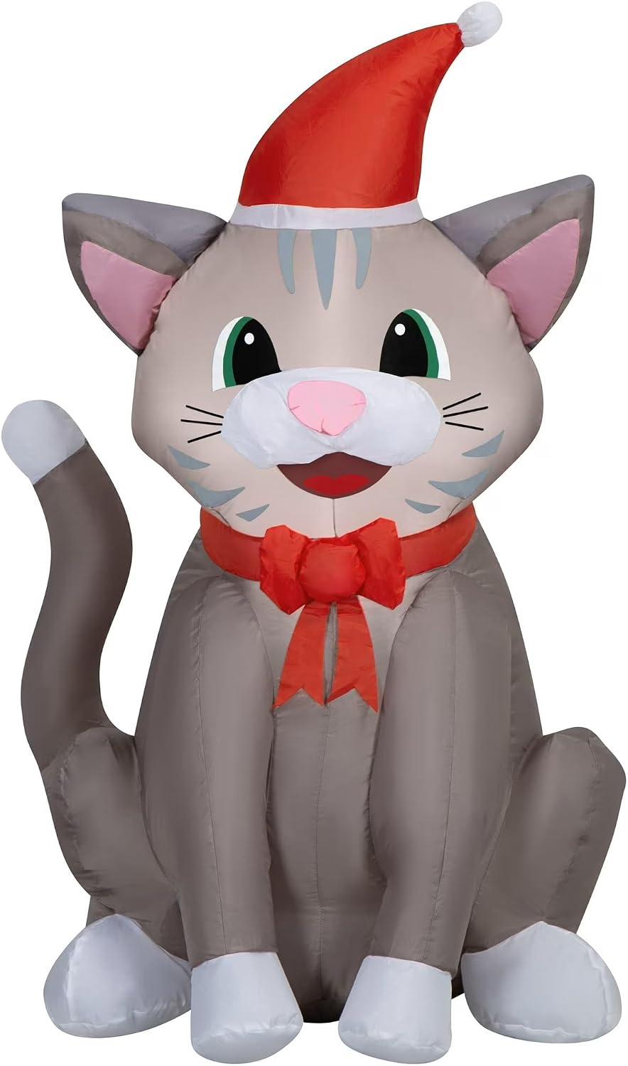 Amazon.com: Christmas Inflatable Tabby Cat in Santa Outfit, Multicolor ...
