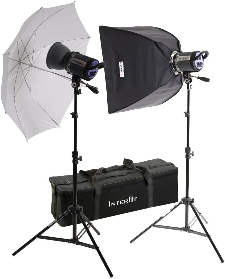 Amazon.com : Interfit INT460 Stellar XD 600 Watt/ Second 2 Head Kit ...