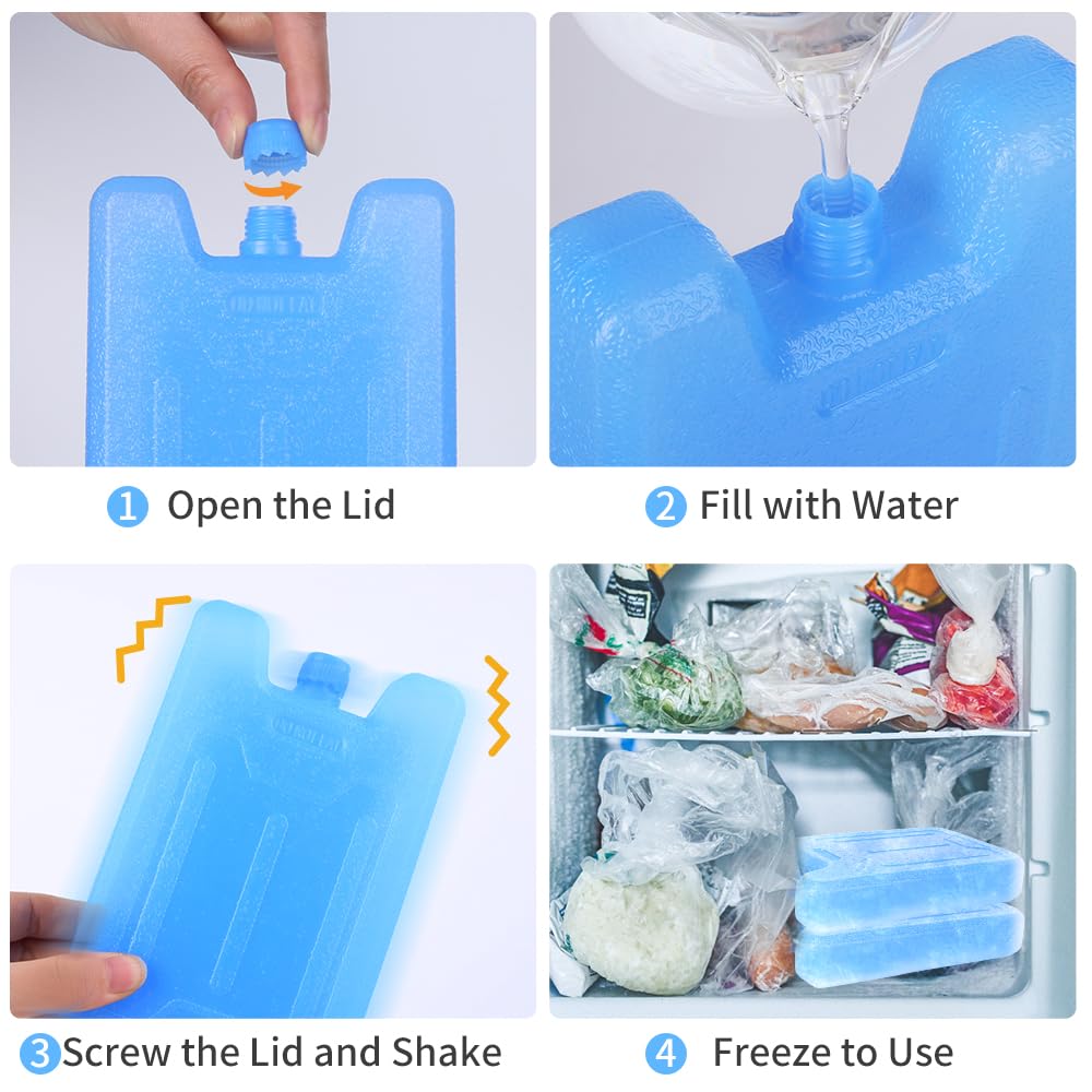 Snapklik.com : 4PK Ice Packs, Reusable Small Ice Pack For Cooler, Bag ...