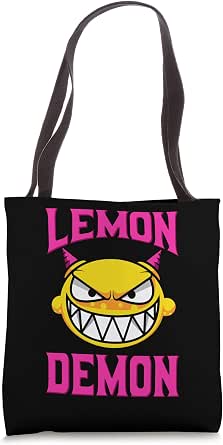Amazon.com: Lemon Demon Funny Lemon Fruit Juice Quote Lemonade Tote Bag ...