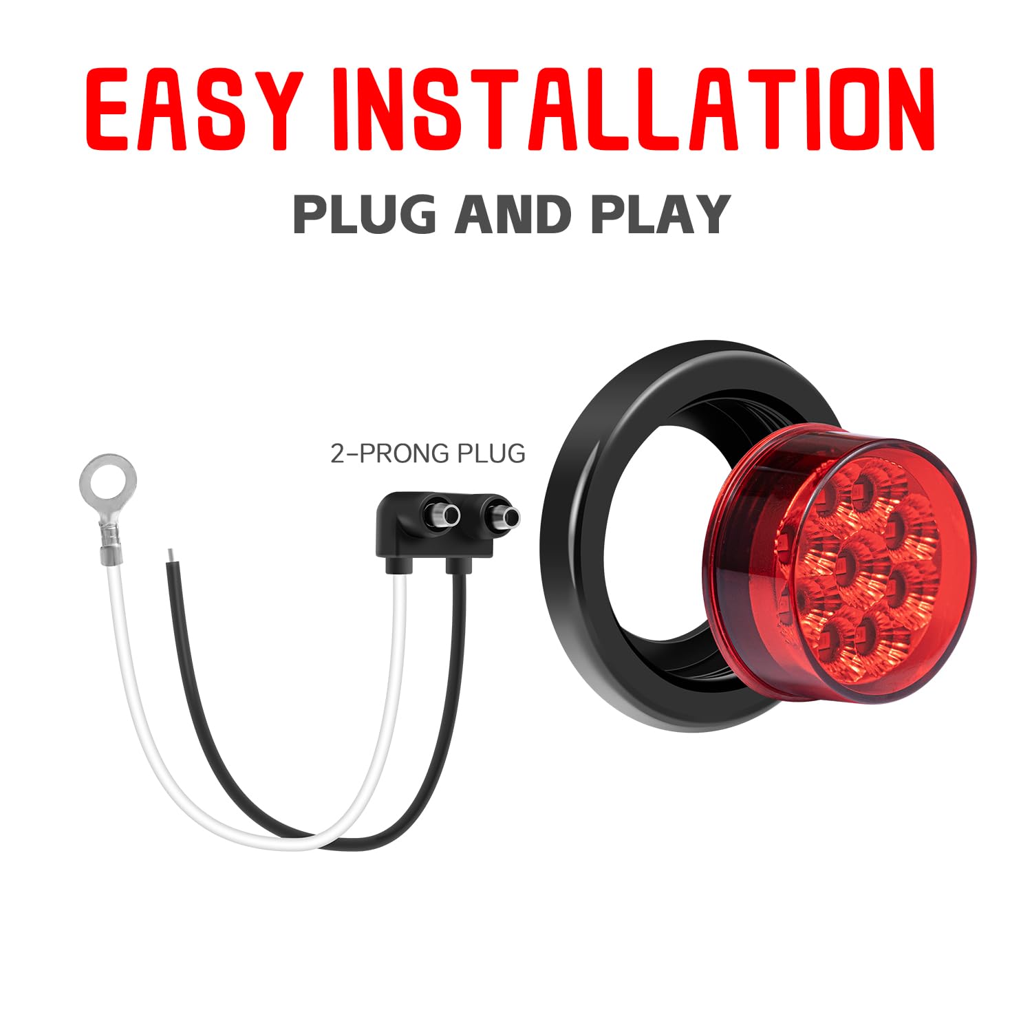 Snapklik.com : FXC 4Pack 2 Inch Round Truck Trailer LED Side Marker ...