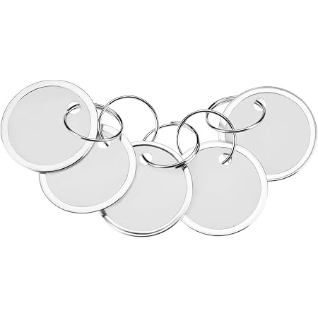 Amazon.com : 100Pcs Metal Rim Key Tags,1-1/4 Inch Blank Round Rimmed ...