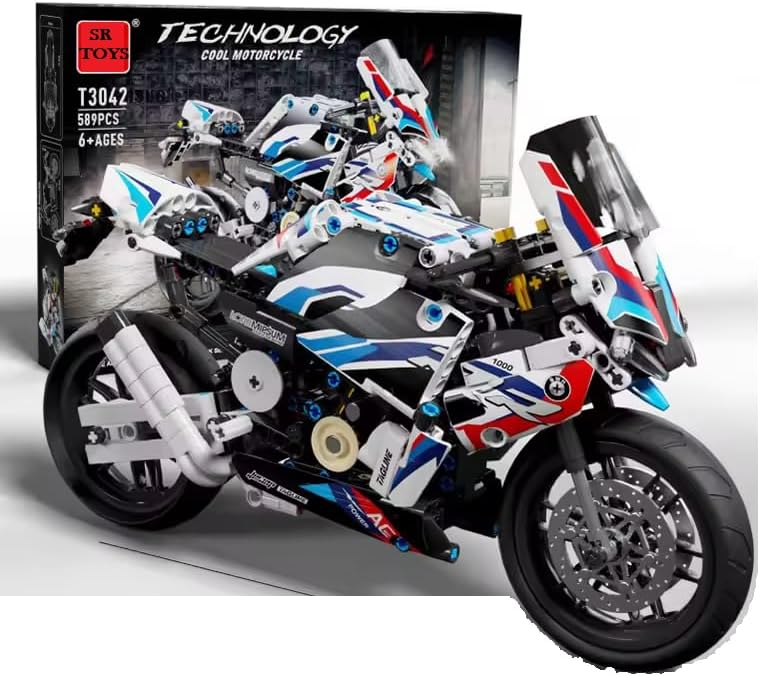 SR TOYS Technic Racing Motorbike Building Blocks Set, 589 Pcs Motocross ...