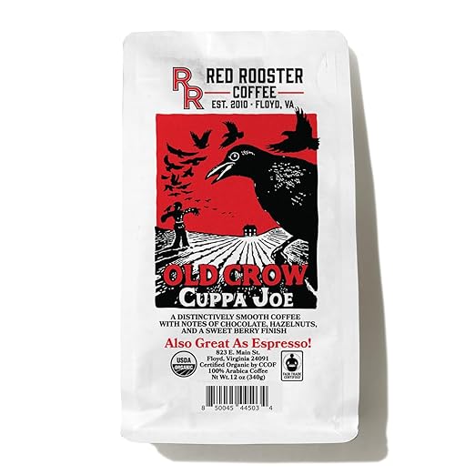 Amazon.com: Red Rooster Coffee, Organic Old Crow Cuppa Joe – Medium ...