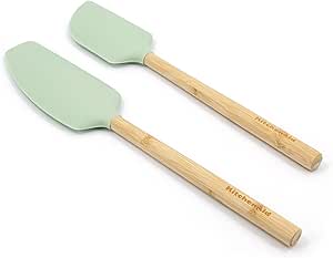 KitchenAid - Spatula Set, 2-Piece Silicone Spatulas with Bamboo Handles ...